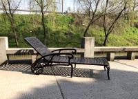 China HIFINE HFL-069 Antique Cast Aluminum Sun Lounger Sunbed with Wheel Outdoor Furniture for sale