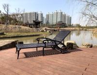 China HIFINE HFL-069 Antique Cast Aluminum Sun Lounger Sunbed with Wheel Outdoor Furniture for sale