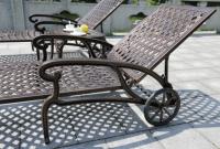 China HIFINE HFL-069 Antique Cast Aluminum Sun Lounger Sunbed with Wheel Outdoor Furniture for sale