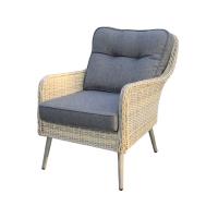 China Outdoor Backyard Furniture PE Rattan Chairs With Cushion and Patio Table Luxury Garden Set for sale