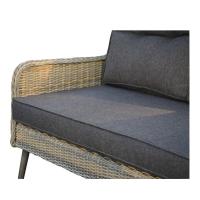 China Outdoor Backyard Furniture PE Rattan Chairs With Cushion and Patio Table Luxury Garden Set for sale