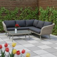 China Leisure Factory Wicker Outdoor Garden Rattan L Shape Sofa Lounge Set for Patio and Balcony Use for sale