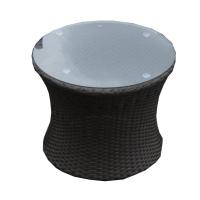 China Outdoor Garden PE Round Rattan Furniture 3Pcs Wicker Egg Chairs and Table Set for sale