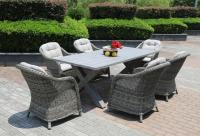 China Water Proof Garden Outdoor Furniture Brushed Aluminum Table  Patio Restaurant Dining Set for sale