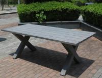 China Water Proof Garden Outdoor Furniture Brushed Aluminum Table  Patio Restaurant Dining Set for sale