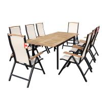 China Modern Aluminum Teakwood Table and Chair for Garden for sale