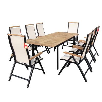 China Modern Aluminum Teakwood Table and Chair for Garden for sale