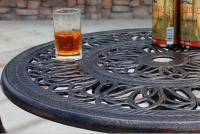 China Hifine HFCS-001 Modern Outdoor Furniture Dining Table Set Cast Aluminum Table and Chairs for sale