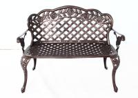 China Modern Aluminum Patio Garden Bench Loveseats Park Yard Furniture Decor Cast Aluminum Frame for sale
