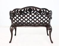 China Modern Aluminum Patio Garden Bench Loveseats Park Yard Furniture Decor Cast Aluminum Frame for sale