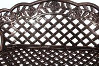 China Modern Aluminum Patio Garden Bench Loveseats Park Yard Furniture Decor Cast Aluminum Frame for sale