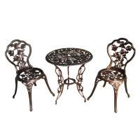 China Outdoor Patio Garden Furniture Cast Aluminum Dining Table and Chairs Bistro Set for sale
