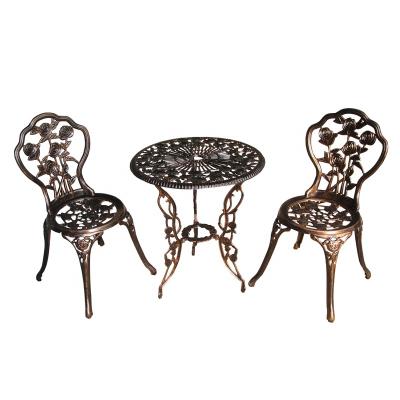 China Outdoor Patio Garden Furniture Cast Aluminum Dining Table and Chairs Bistro Set for sale
