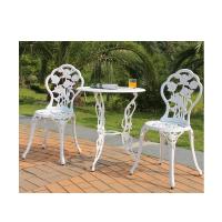 China Cast Aluminum Outdoor Patio Furniture Rose 3 Piece Bistro Set for sale