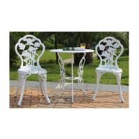 China Cast Aluminum Outdoor Patio Furniture Rose 3 Piece Bistro Set for sale