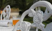 China Cast Aluminum Outdoor Patio Furniture Rose 3 Piece Bistro Set for sale