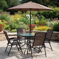 China Outdoor furniture Folding Chair Set with Umbrella for sale