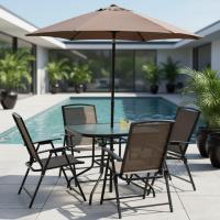 China Outdoor furniture Folding Chair Set with Umbrella for sale