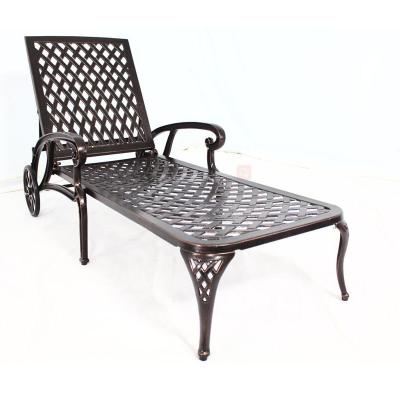 China Outdoor Sun Lounger Furniture Cast Aluminum Chaise Lounger for sale