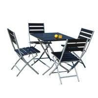 China Economical Furniture Wood Top Aluminium Bistro for sale