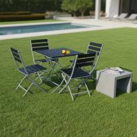 China Economical Furniture Wood Top Aluminium Bistro for sale