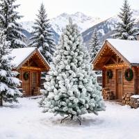 China Modern Outdoor Park Use Steel & PVC White Hot Sale Christmas Tree with Customized Designs for sale