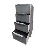 China 4 Drawer Welded Steel Vertical File Cabinet Gray Security Lock Adjustable Inner Divider Office Garage Storage Chest for sale