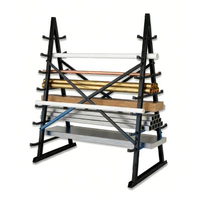 China 2000LBS X-Shaped Horizontal Storage Rack High Carbon Steel Anti-Rust Coating Plastic End Caps Ground Fix Holes for sale