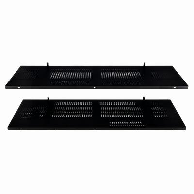 China 2 Pack Heavy Duty Garage Wall Shelves 500LBS Capacity 47x18in One-Piece Stamped Reinforced Steel Bracket Rack for sale