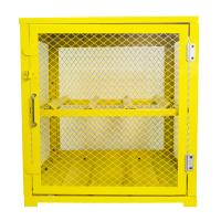 China 2-Tier Gas Cylinder Storage Cage 120LBS Per Shelf Ventilated Grooved Bracket Safety Mesh Cabinet with Handle for sale
