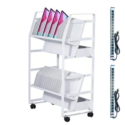 China 32 Device Tablet & Laptop Charging Cart With Adjustable Slots | Secure Mobile Charging Station for sale