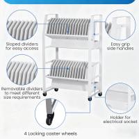 China 32 Device Tablet & Laptop Charging Cart With Adjustable Slots | Secure Mobile Charging Station for sale