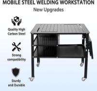 China Mobile Welding Workbench 120LBS High Carbon Steel Anti-Rust Lock Wheels 5/8