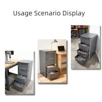 China 4 Drawer Welded Steel Vertical File Cabinet Gray Security Lock Adjustable Inner Divider Office Garage Storage Chest for sale