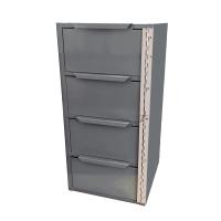 China 4 Drawer Welded Steel Vertical File Cabinet Gray Security Lock Adjustable Inner Divider Office Garage Storage Chest for sale