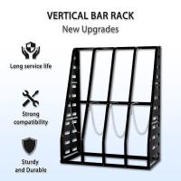 China 4 Slot Vertical Bar Rack High Carbon Steel Anti-Rust Adjustable Chain Lock Side Board Stepped-Wedge Anti-Tip Design for sale