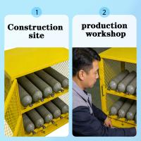 China 2-Tier Gas Cylinder Storage Cage 120LBS Per Shelf Ventilated Grooved Bracket Safety Mesh Cabinet with Handle for sale
