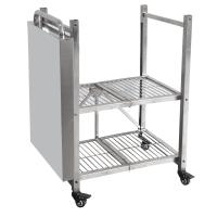 China Foldable Stainless Steel Kitchen Cart With Wheels | Portable Kitchen Island, Microwave Stand & Storage Cart For Home, Restaurant & BBQ for sale