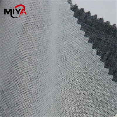 China 110GSM Cotton Shirt Collar Fusing Interlining White for sale