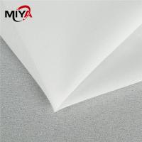 China PES Double Dot Shrink Resistant Woven Fusible Interlining Fabric White Black for sale