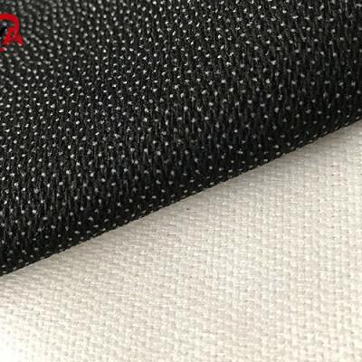 China Water Jet Plain Weaving Fusing Interlining Fabric PA Double Dot for sale