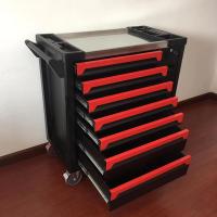 China Silent Rubber Wheeled Tool Box Trolley Vertical 7 Drawer Side Cabinet for sale
