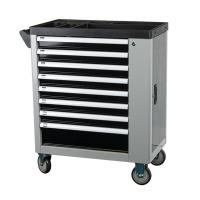 China Grey Heavy Duty Tool Box Trolley Top Cover , Central Lock 8 Drawer Tool Trolley for sale