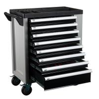 China Grey Heavy Duty Tool Box Trolley Top Cover , Central Lock 8 Drawer Tool Trolley for sale