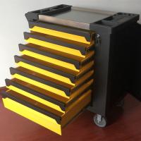 China 5 Drawer Yellow Tool Cart With Drawers And Wheels SPCC Tool Box Trolley for sale