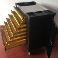 China 5 Drawer Yellow Tool Cart With Drawers And Wheels SPCC Tool Box Trolley for sale