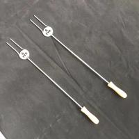 China 60cm BBQ Roasting Sticks Stainless Steel Telescoping Extendable Skewers for sale