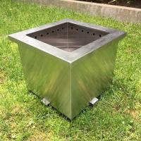 China SS 304 Food Grade BBQ Fire Pit Portable 17 Inch Large Stainless Steel Outdoor Smokeless Stove for sale