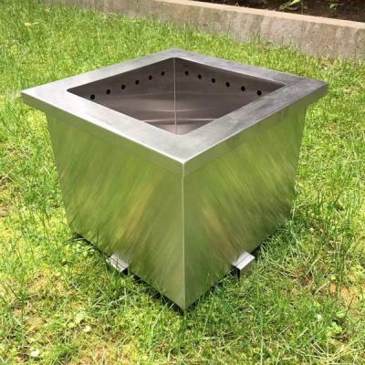 China SS 304 Food Grade BBQ Fire Pit Portable 17 Inch Large Stainless Steel Outdoor Smokeless Stove for sale