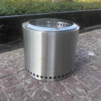 China Food Grade 15 Inch Stainless Steel Smokeless Fire Pits Camping Outdoor Fireplace for sale